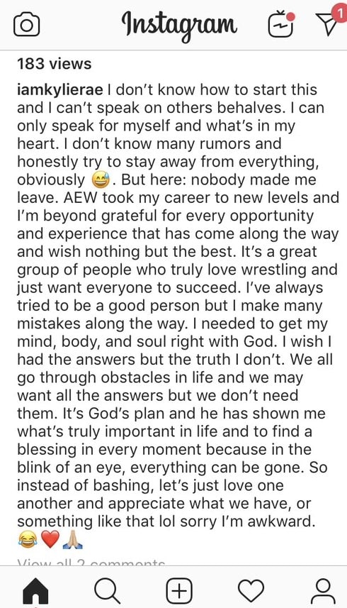 Kylie Rae Comments On Her AEW Departure - WEB IS JERICHO