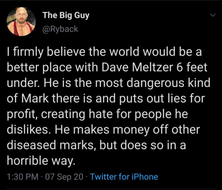 Ryback Says The World Would Be A Better Place With Wrestling Journalist ...