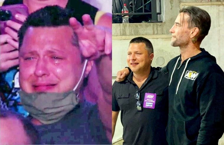 Cm Punk Met With Fan Who Was Shown Crying During His Aew Debut Web Is Jericho
