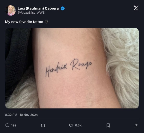 Alexa Bliss Shows Off Her Latest Tattoo – WEB IS JERICHO
