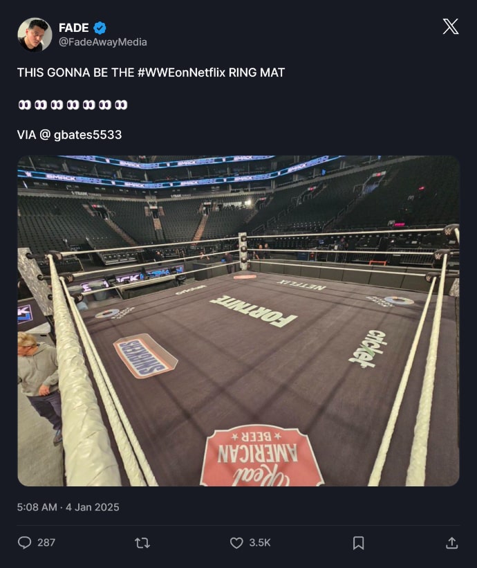 Photograph Of Raw’s New Ring Mat Covered In Sponsor Logos Goes Viral ...