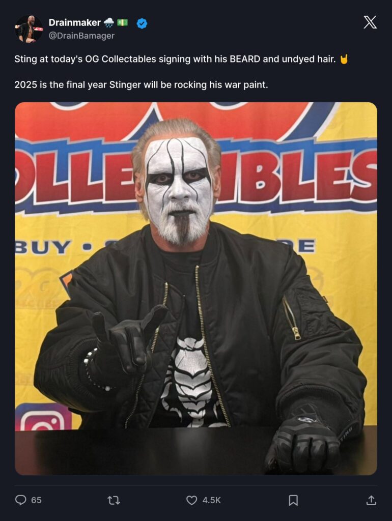 Sting Shows Off His New Beard Just Days After Making Convention ...