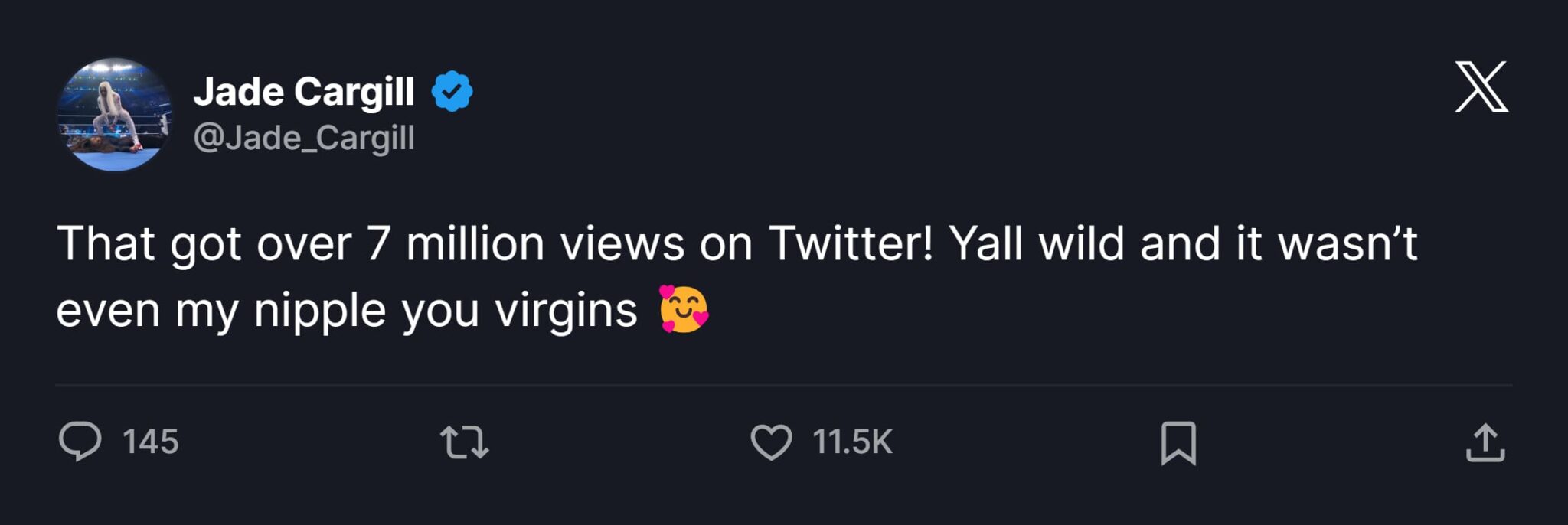 Jade Cargill Comments On Her “Nipple” Getting Millions Of Views On X – WEB IS JERICHO