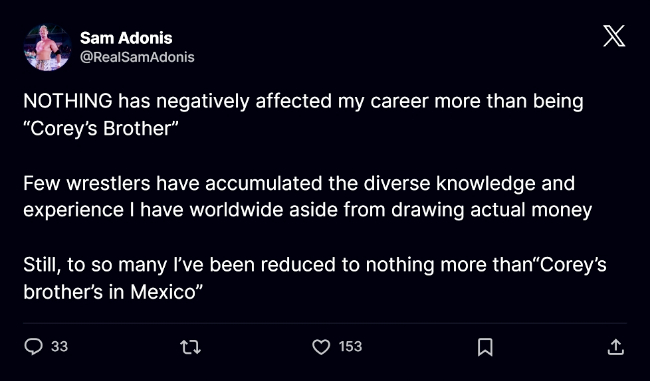 Sam Adonis Opens Up About How His Brother’s WWE Success Negatively ...