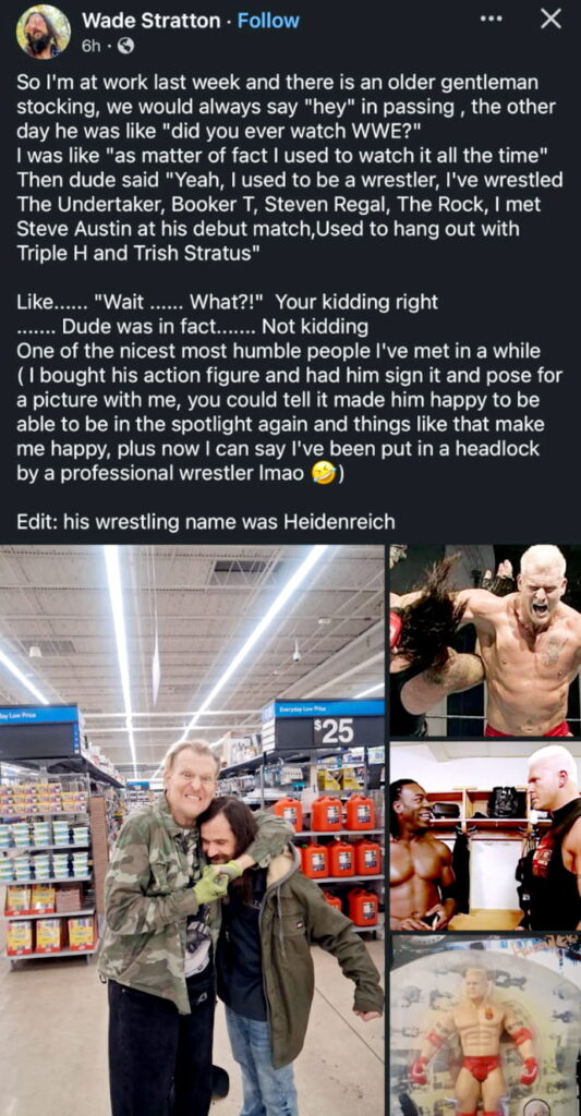 Photograph Of Former WWE Star Jon Heidenreich Working At Walmart Goes ...